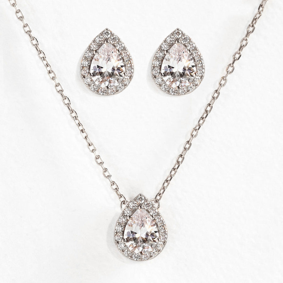 Silver Bridal Jewelry Set, Necklace and Earring Set, Wedding Jewelry ...