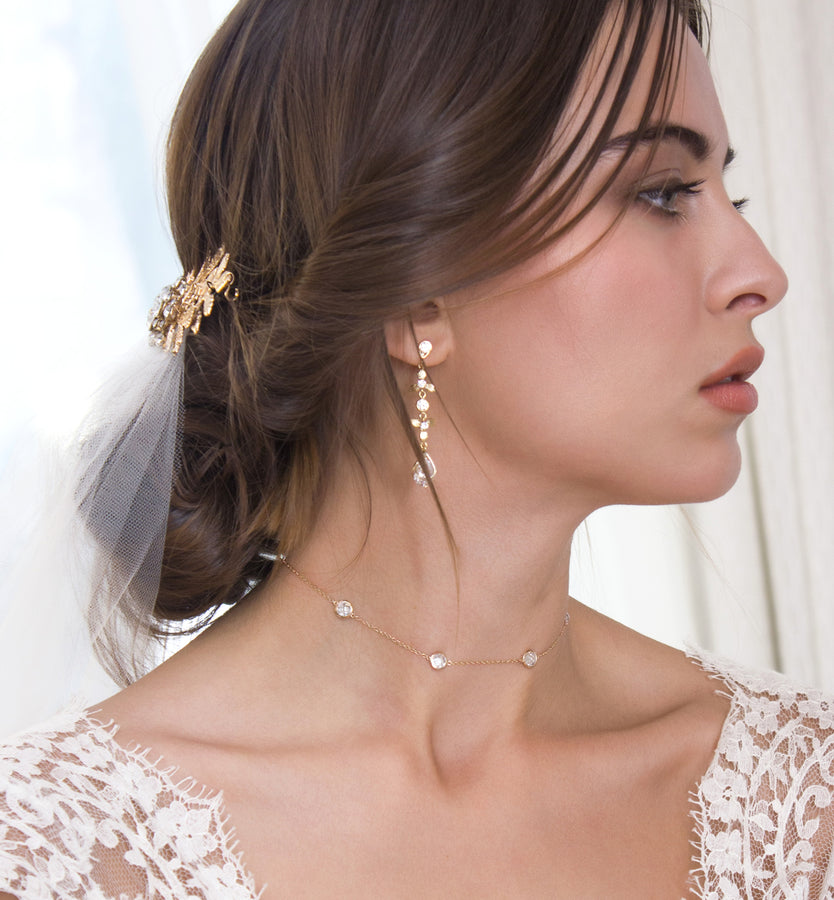 Crystal Necklace, Bridal Jewelry | Minimalist Necklace,Wedding Jewelry ...