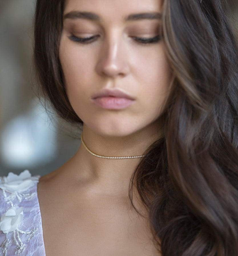 Gold Choker | Delicate Crystal Choker Necklaces – AMYO Bridal