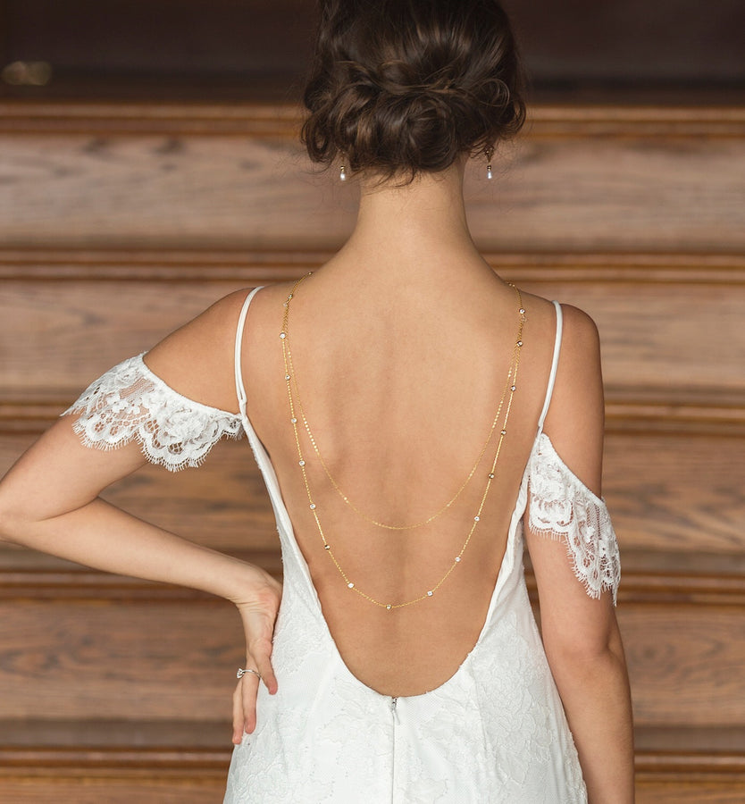 Bridal Back Pendant Necklace | Backdrop Necklace Wedding Jewelry – AMYO ...