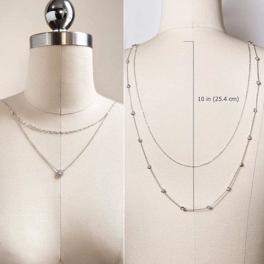 Bridal Back Necklace Jewelry | Backdrop Silver Necklace Wedding – AMYO ...