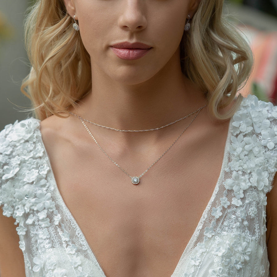 Bridal Pearl Back Necklace Jewelry | Backdrop Sterling Silver Necklace ...